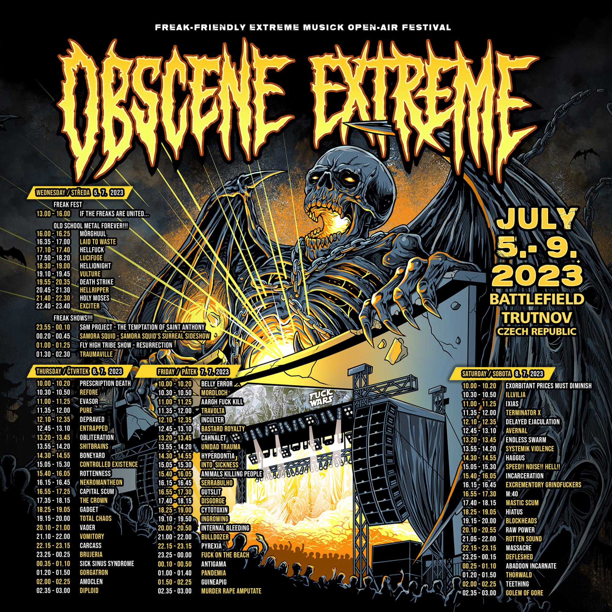 Obscene Extreme 2023 - Running Order | Concerts-Metal