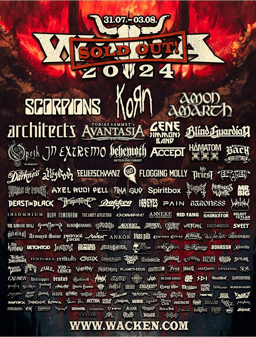 Wacken Open Air 2024 - 31/07/2024 (4 Dias) - Wacken - Alemanha